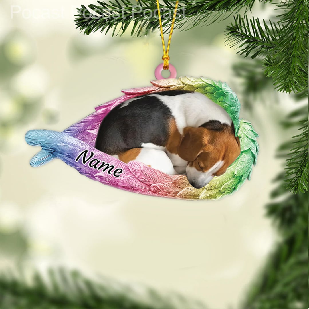 Beagle Dog Angel Wings Car Ornament, Beagle Dog Angel Ornament, Beagle ...