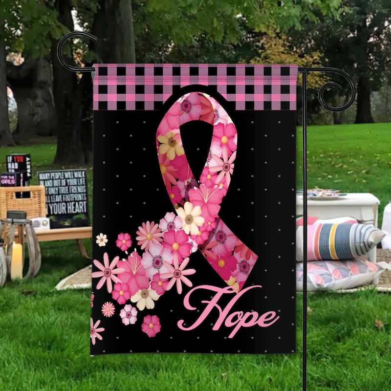 Breast Cancer Yard Flag - Etsy