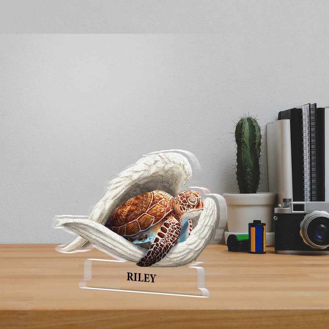Personalized Turtle Angel Wings Acrylic Plaque, Turtle Acrylic Keepsake ...
