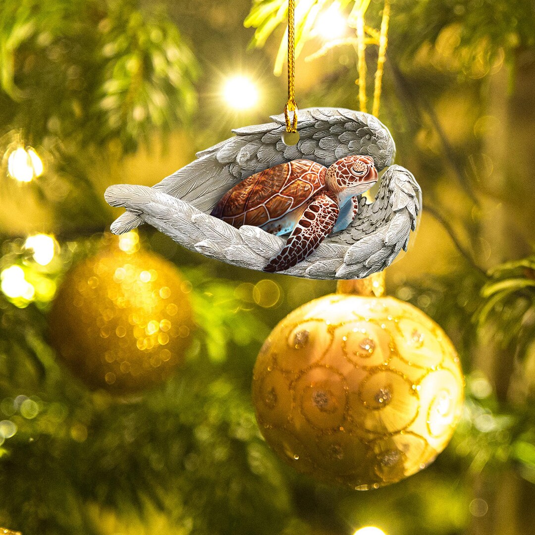 Turtle Angel Wings Car Ornament, Turtle Christmas Ornament, Turtle ...