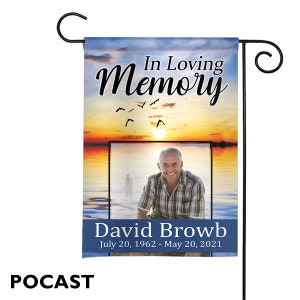 Personalized Memorial Flag, Custom Photo in Loving Memory Flag ...