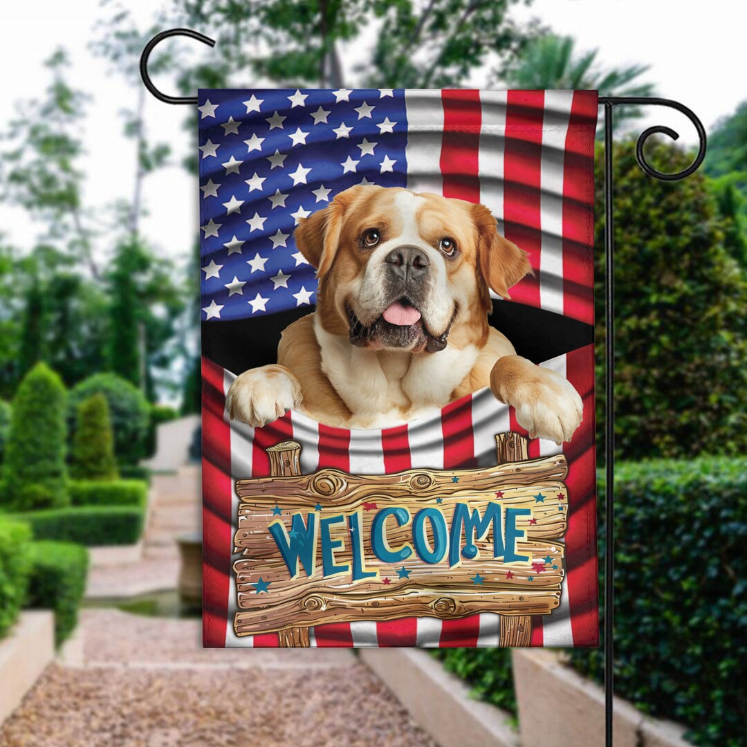 English Bulldog 4th July Flag Flag, English Bulldog Happy Independence ...