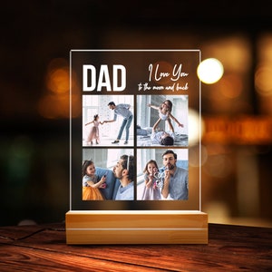 Personalized Photo Father's Day Night Light, Custom Love You Dad Night ...