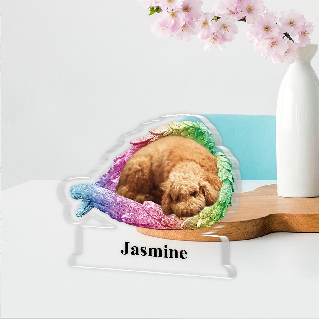 Personalized Poodle Dog Angel Wings Acrylic Plaque, Poodle Dog Acrylic ...