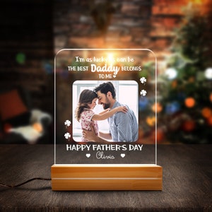 Personalized Photo Father's Day Night Light, Custom Love You Dad Night ...