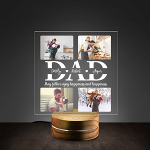 Personalized Photo Father's Day Night Light, Custom Love You Dad Night ...