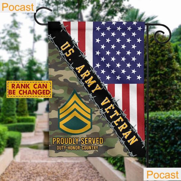 Personalized Us Army Garden Flags - Etsy