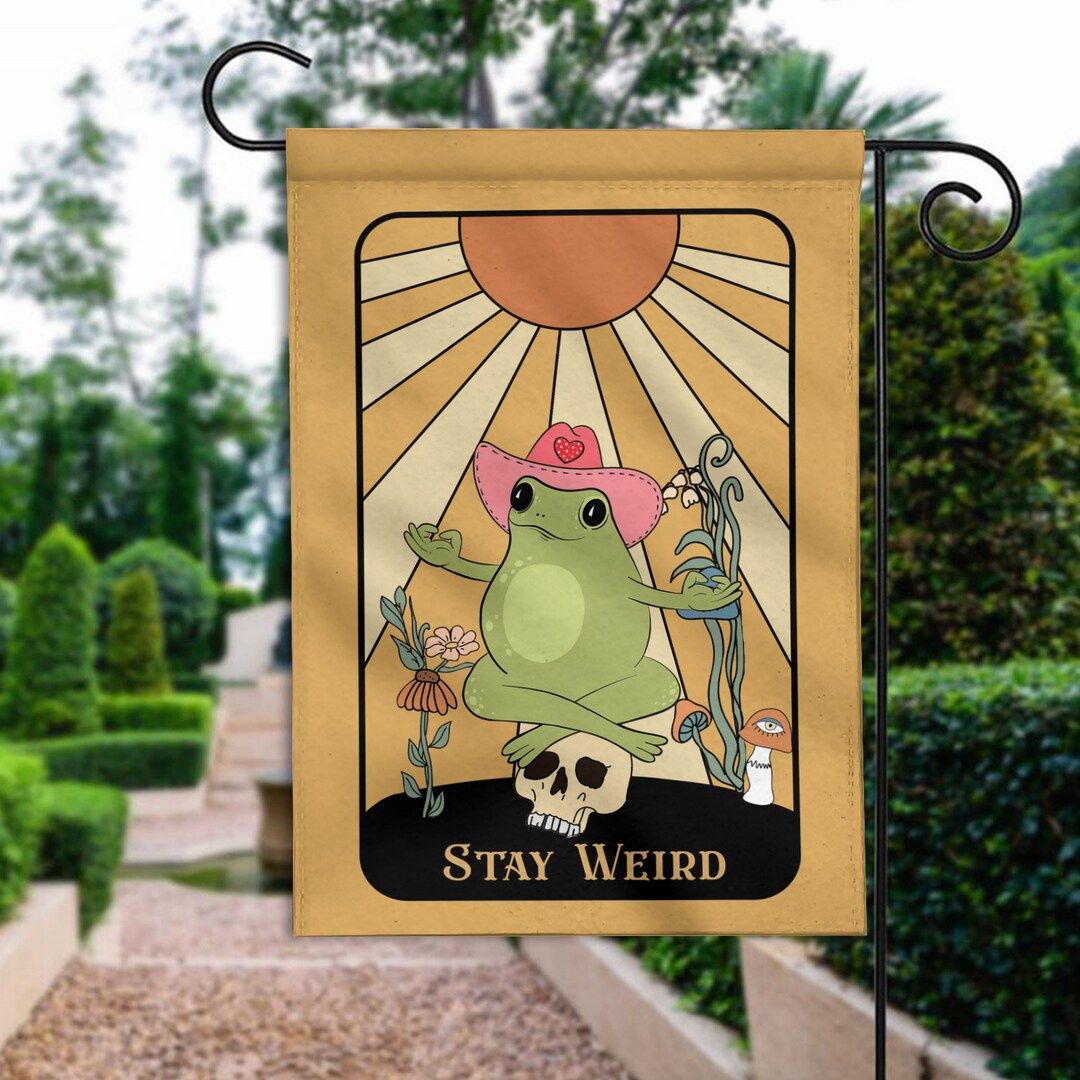Retro Frog Stay Weird Flag, Retro Frog Flag, Funny Frog Flag, Retro ...