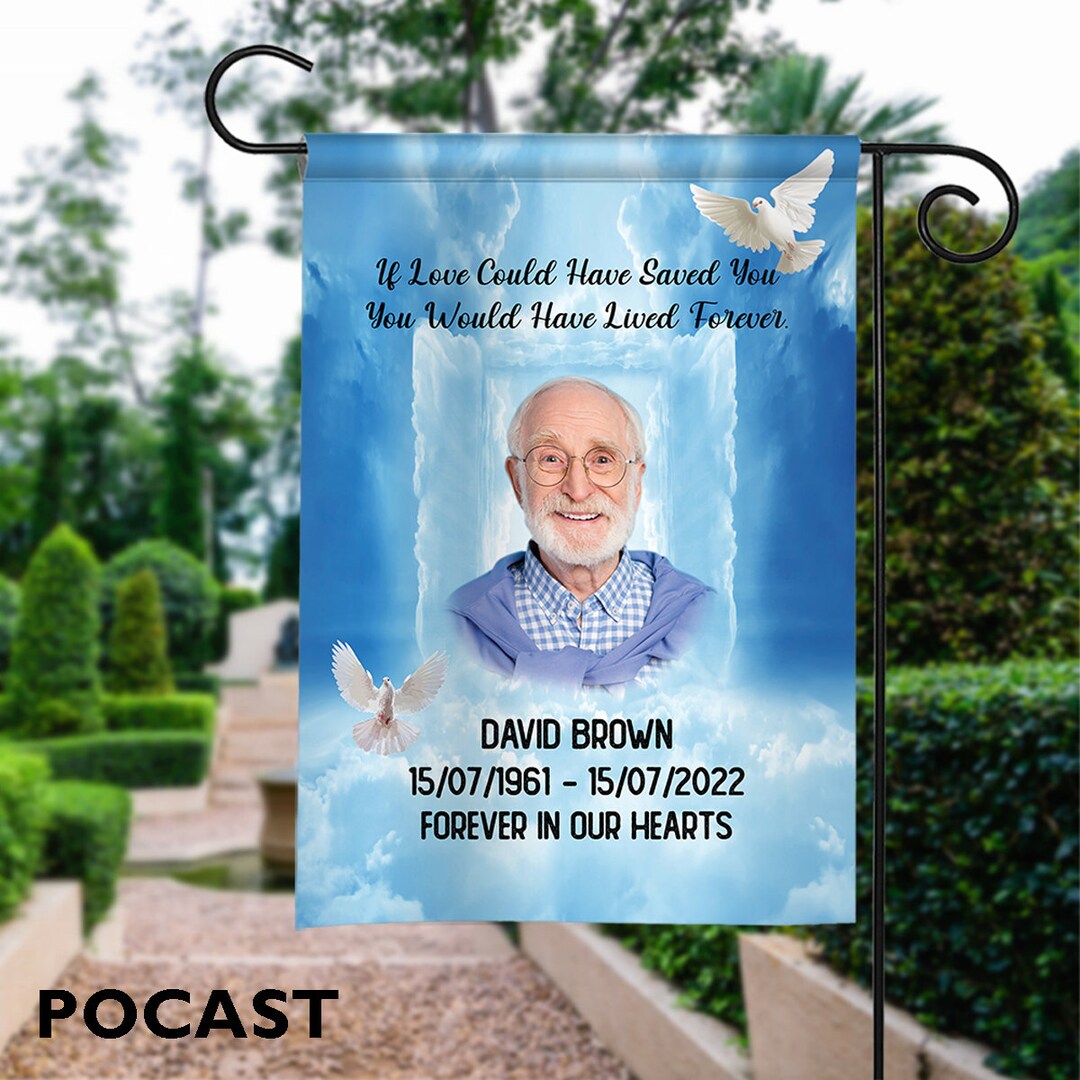 Personalized Memorial Flag, Custom Photo in Loving Memory Flag ...