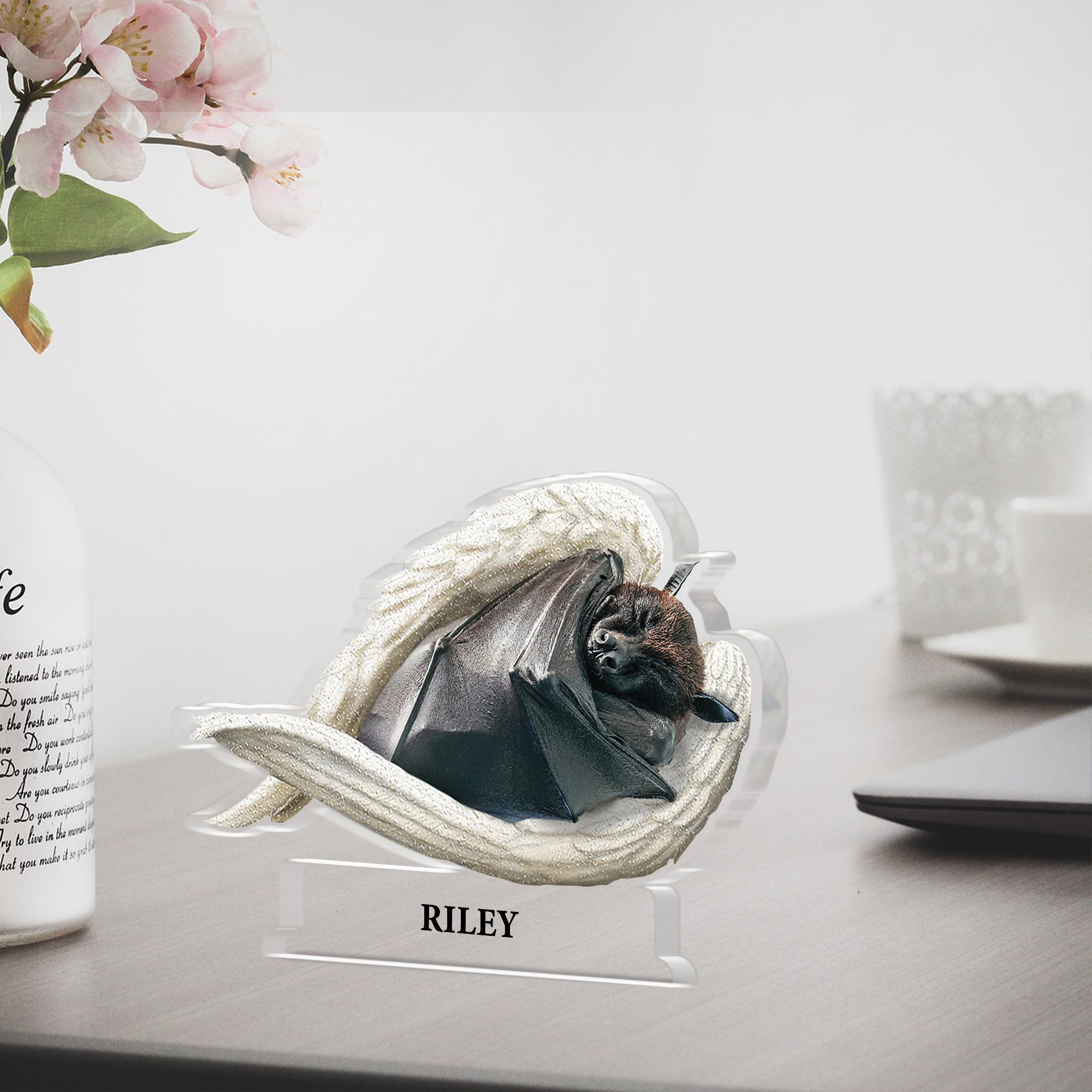 Personalized Bat Angel Wings Acrylic Plaque Bat Acrylic - Etsy