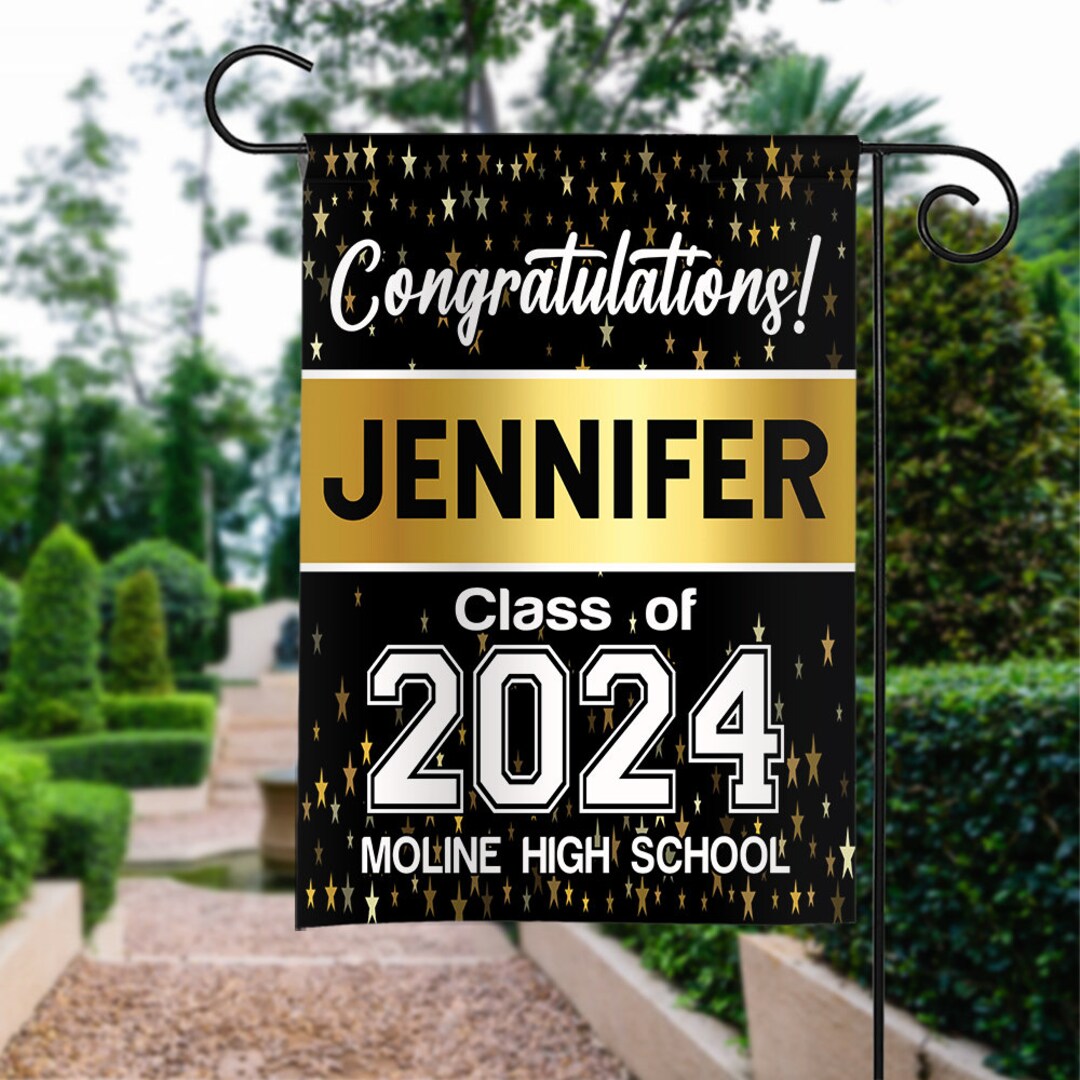 Personalized Graduation 2024 Flag, Graduate Yard Sign, Class of 2024 ...