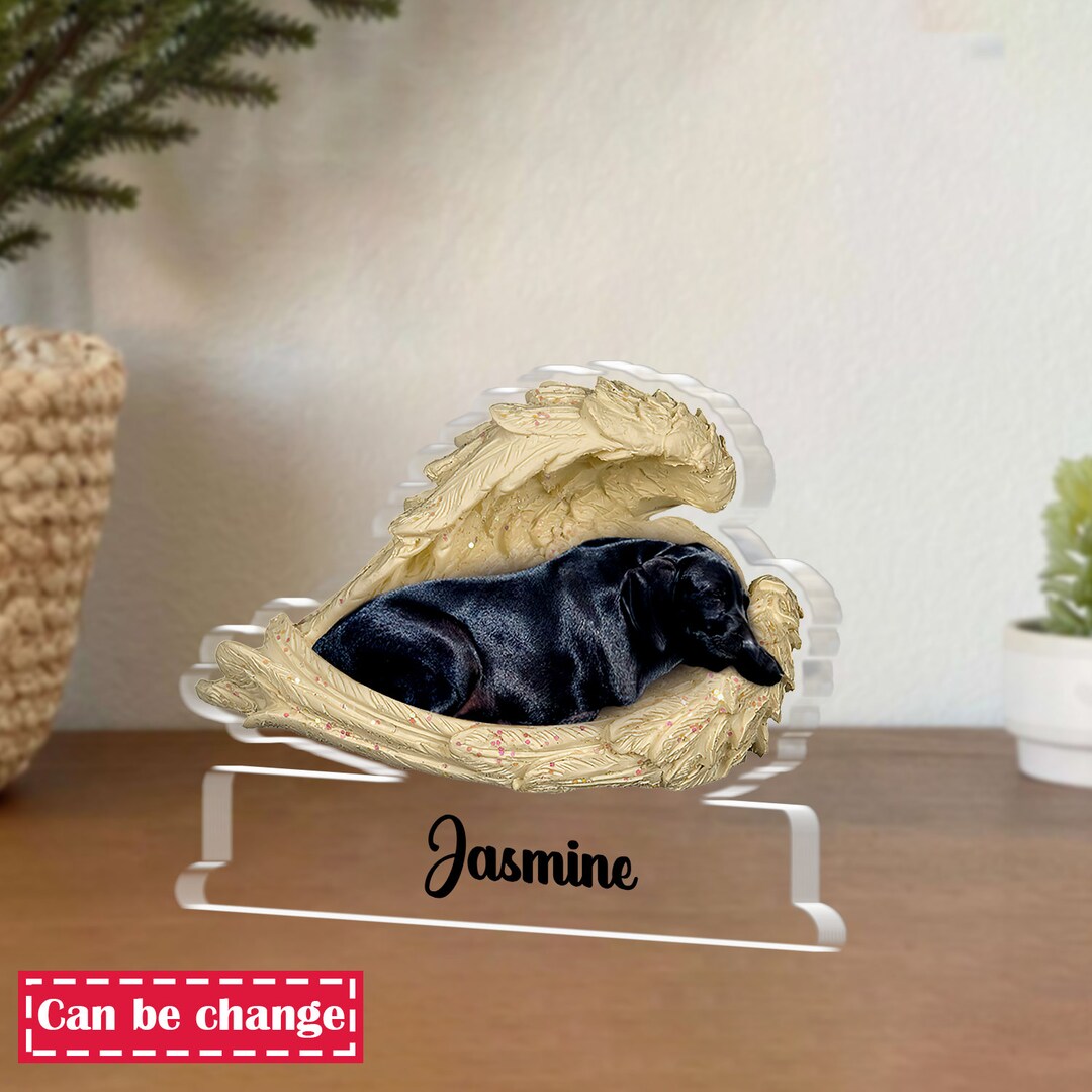 Personalized Black Labrador Retriever Angel Wings Acrylic Plaque, Dog ...