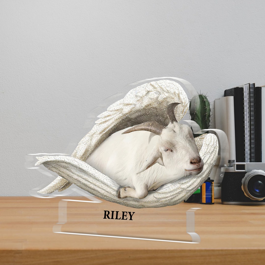 Personalized Goat Angel Wings Acrylic Plaque, Goat Acrylic Keepsake ...