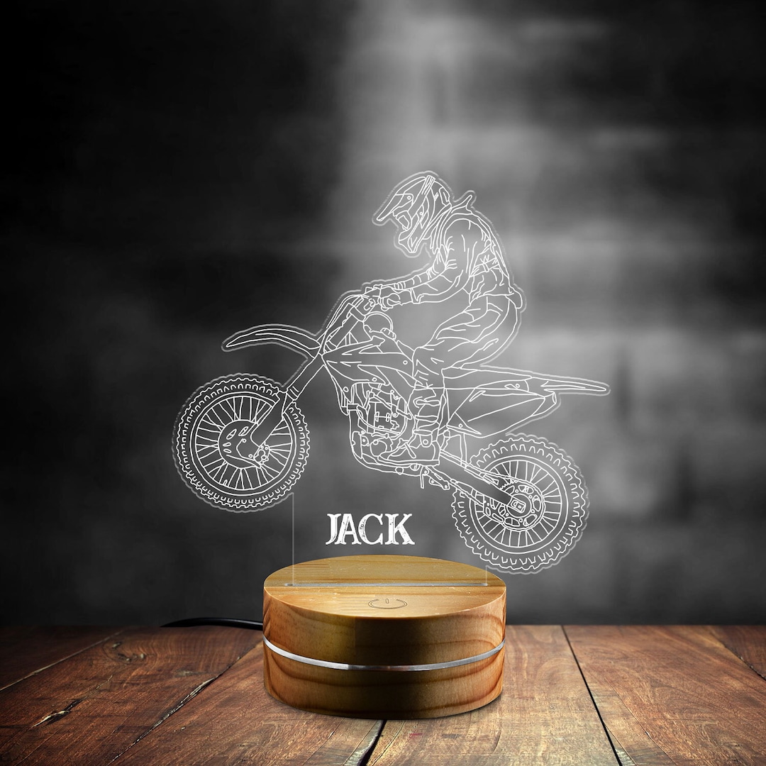Personalized Motocross Dirt Bike Night Light, Motocross Dirt Bike Lover ...