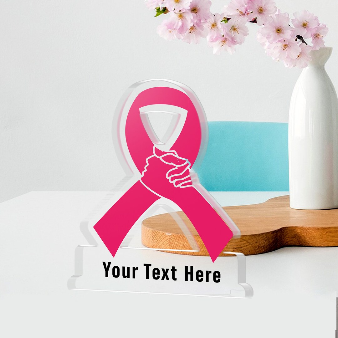 Breast Cancer Fighter Acrylic Plaque, Personalized Breast Cancer Ribbon ...