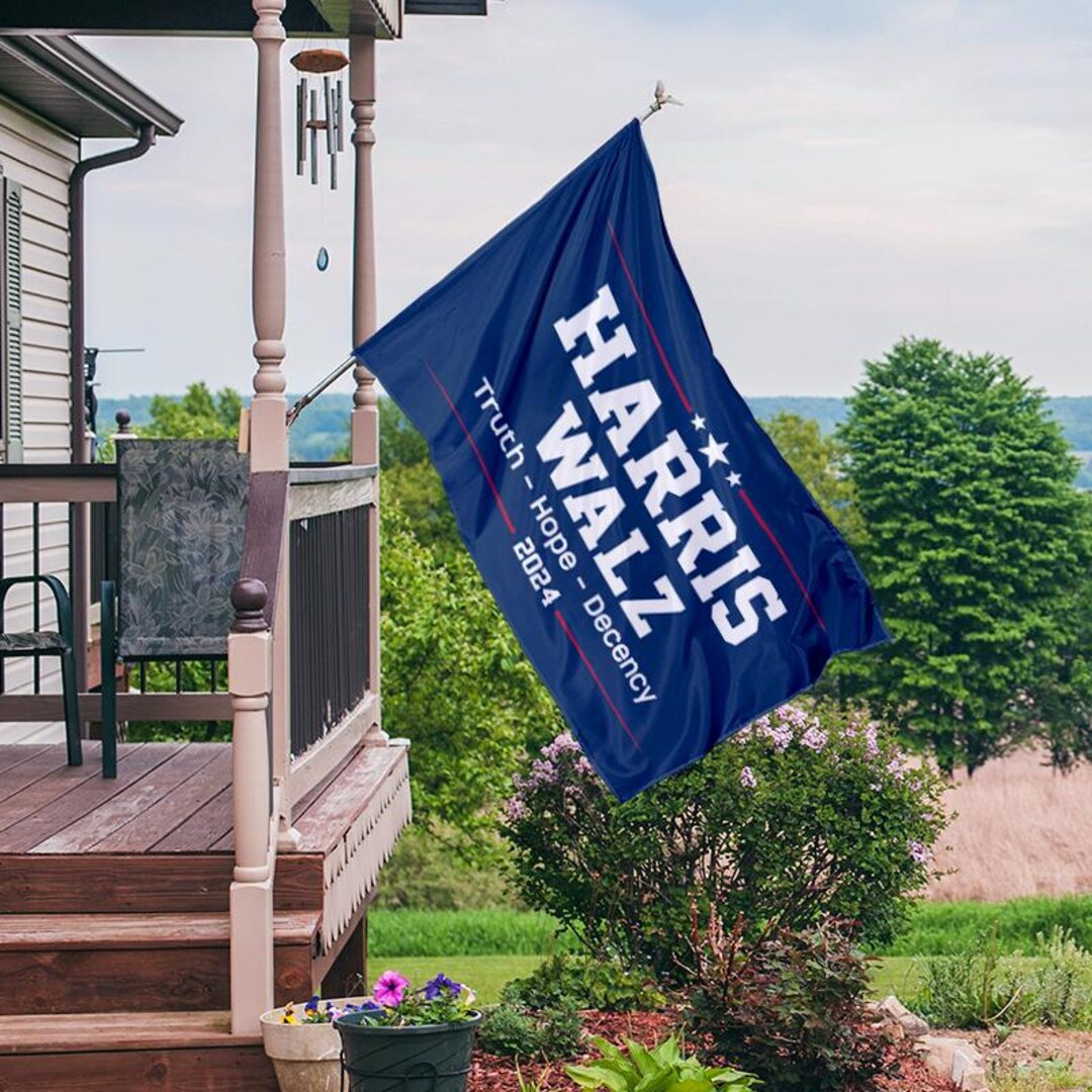 Harris Walz Truth Hope Decency Flag, Kamala Harris Tim Walz for 2024 ...