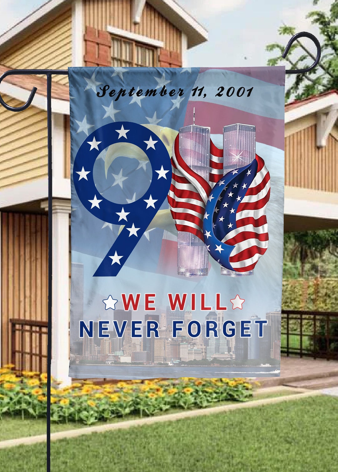 Never Forget 911 Flag, Patriot Day Flag, 911 Memorial Flag, American ...