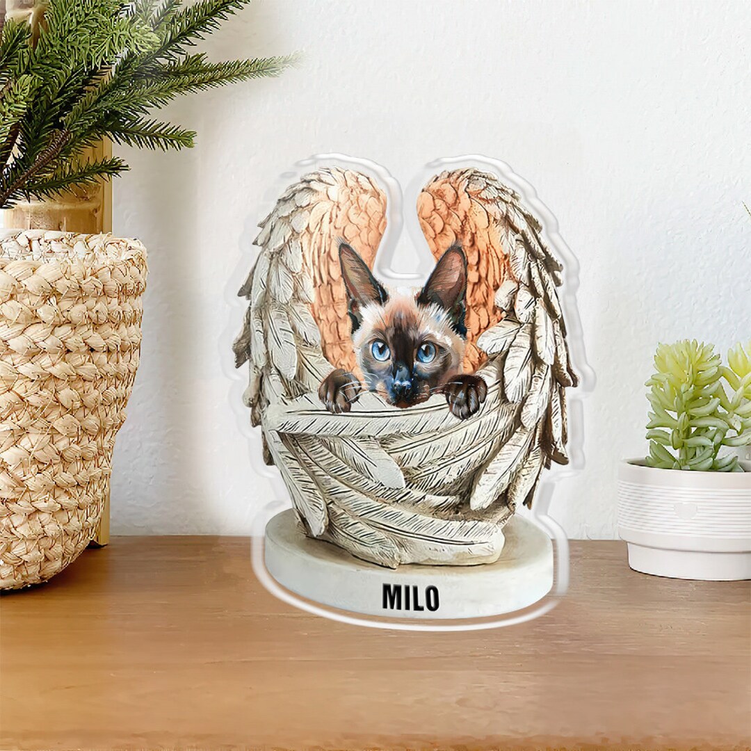 Personalized Siamese Cat Angel Wings Acrylic Plaque, Siamese Cat ...