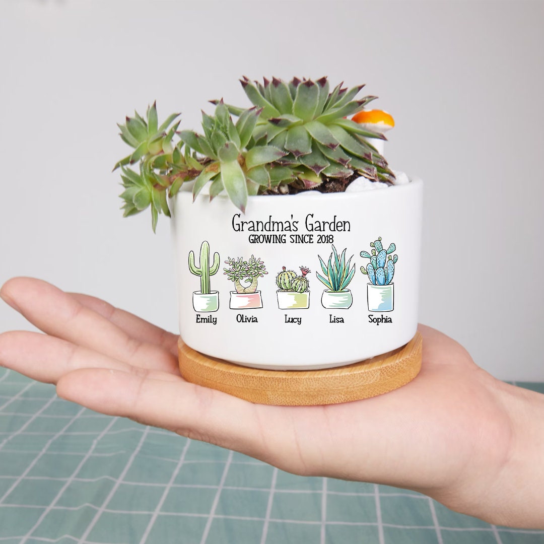 Personalized Birth Month Flowers Plant Pot, Mom's Garden Pot, Grandma's ...