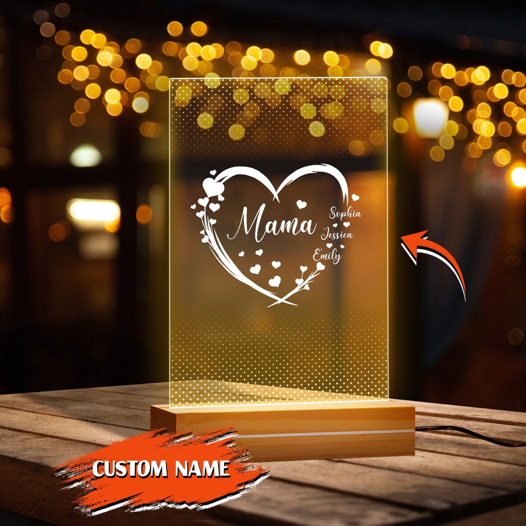 Personalized Best Mama Ever Night Light, Gift for Mother's Day, Mom Led ...