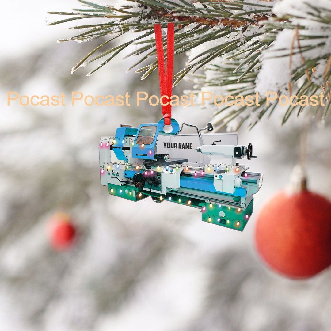Electric Lathe Machine Christmas Ornament, Cutting Wood Lathe Tool ...