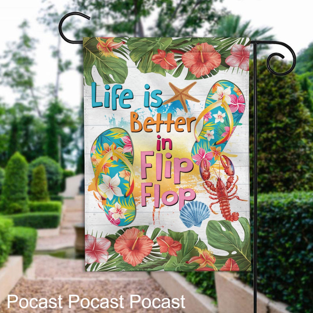 Personalized Summer Flag, Life is Better in Flip Flop Flag, Family Name ...