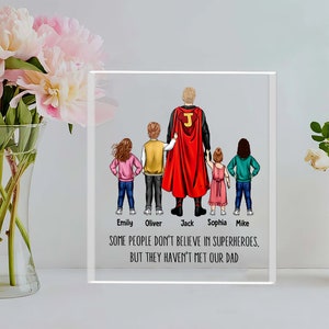 Personalized Father's Day Acrylic Plaque, Custom Dad Kids Acrylic ...