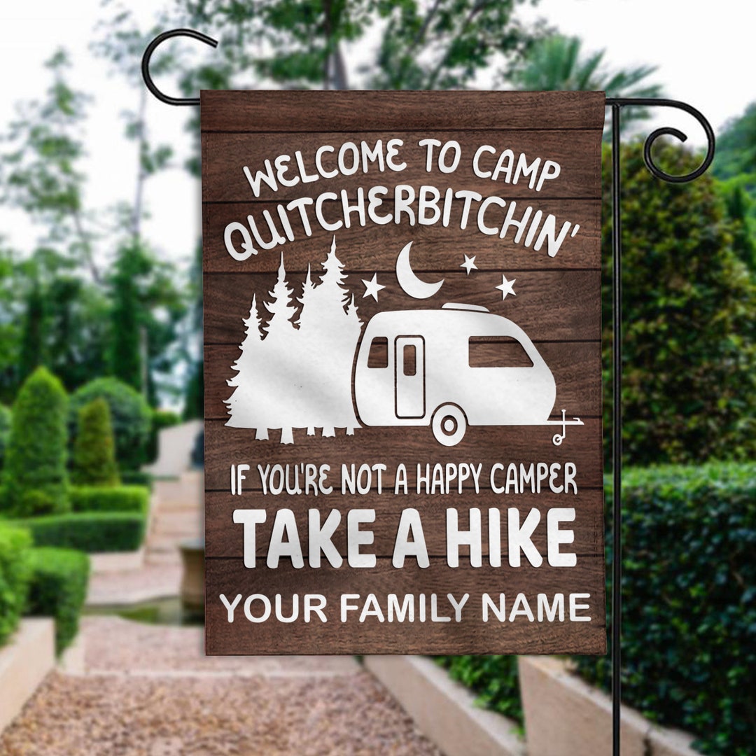 Personalized Welcome to Our Campsite Flag, Custom Camping Flag, Camper ...
