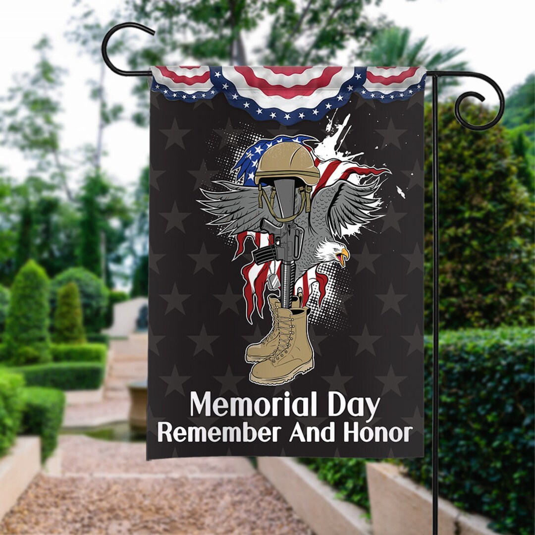 Memorial Day Flag, Memorial Day Remember and Honor Double Sided Yard ...
