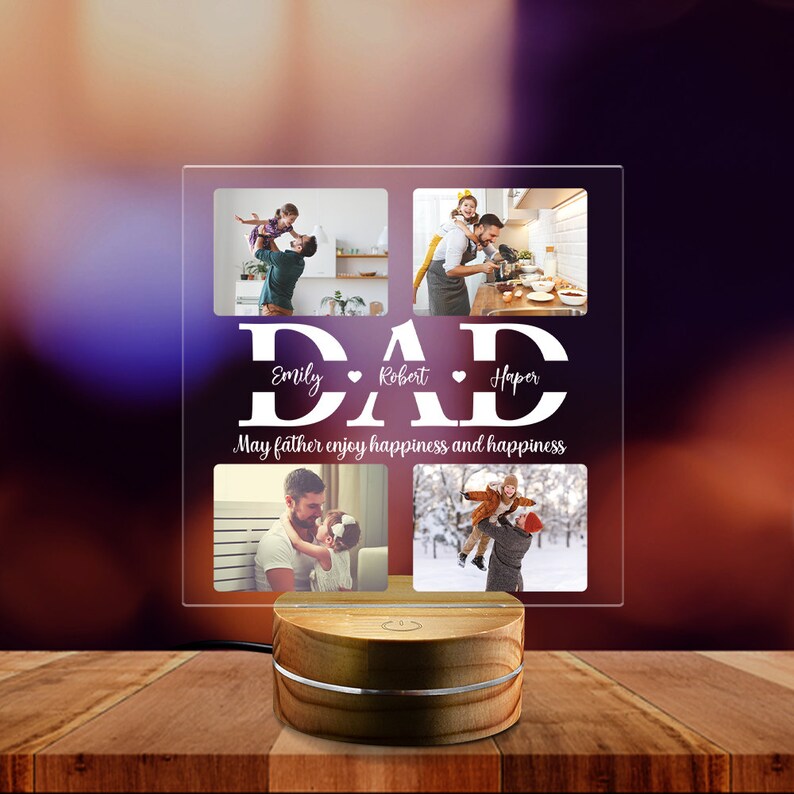 Personalized Photo Father's Day Night Light Custom Love - Etsy