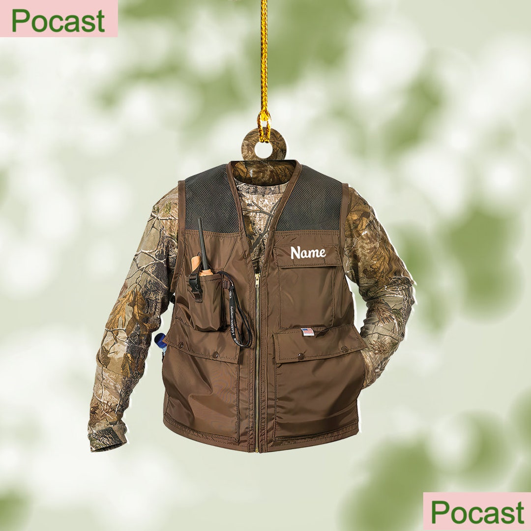 Custom Name Hunting Vest Ornament, Christmas Tree Hunting Vest Ornament ...