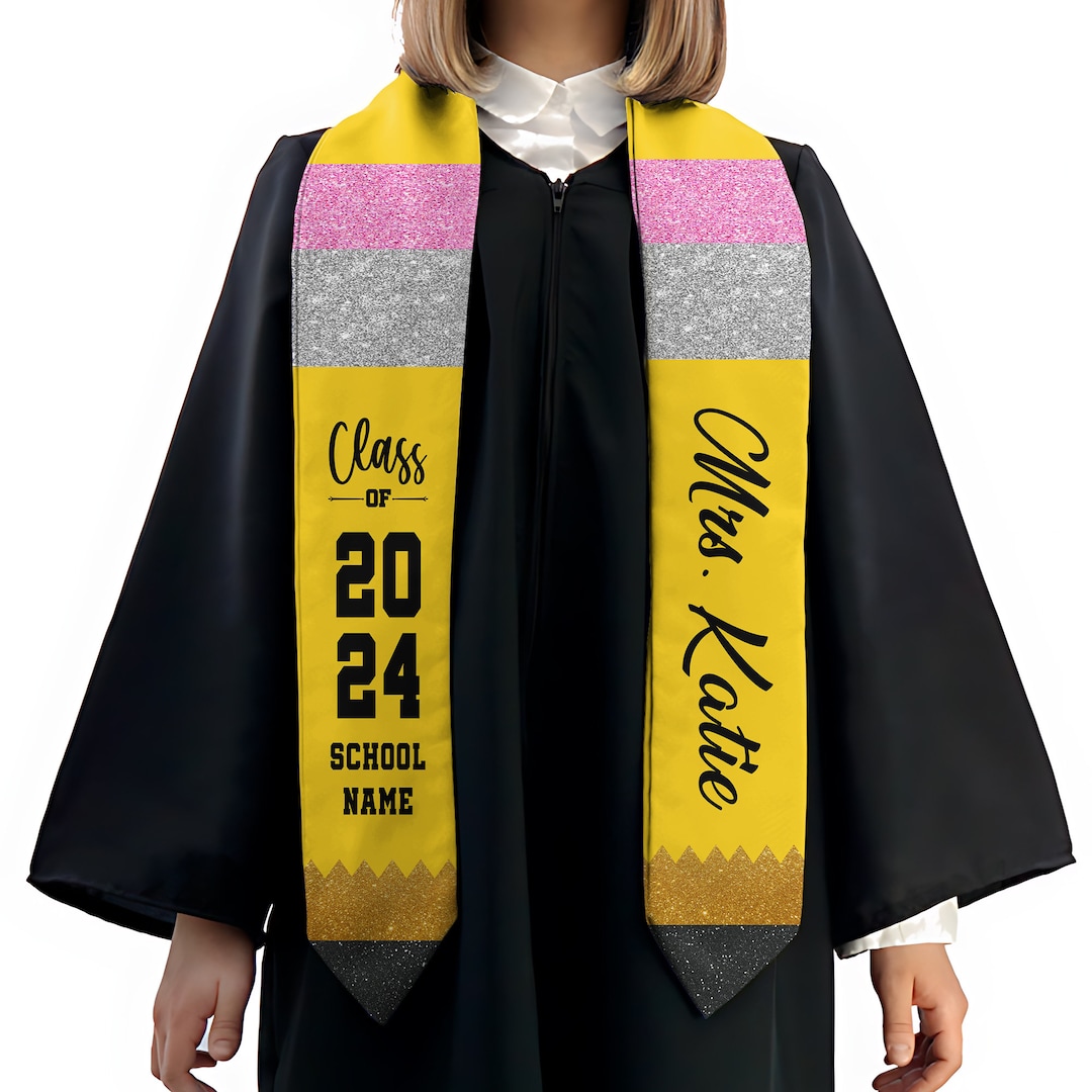 Personalized Graduation Teacher Pencil Stoles, Grad Stole Gift for ...