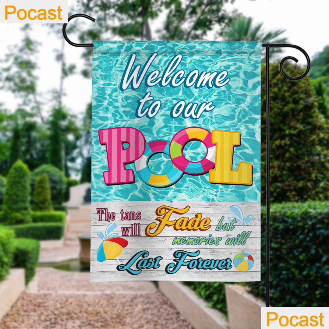 Welcome to Our Pool Swimming Pool Flag Summer Flag, Pool Decorate ...