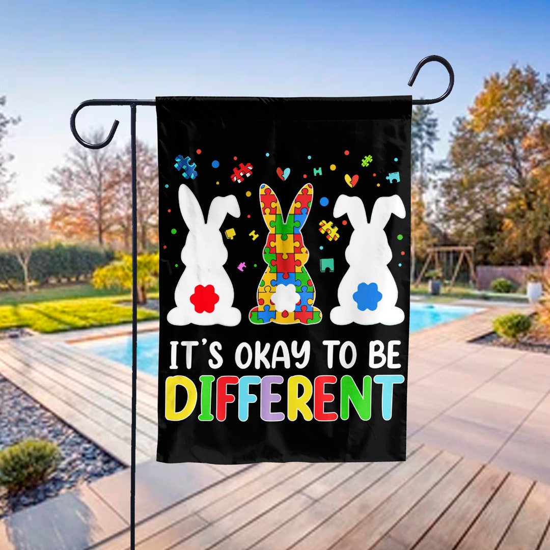 Bunny Autism Awareness Flag, Autism Double-sided Flag, Autism Awareness ...