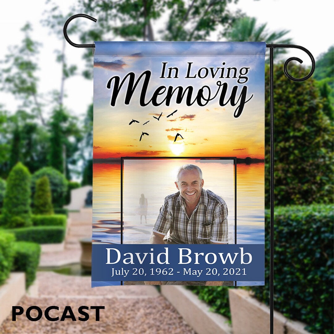 Personalized Memorial Flag, Custom Photo in Loving Memory Flag ...