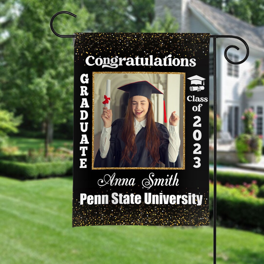 Personalized Photo Graduation Flag, Custom College Flag, Class of 2024 ...