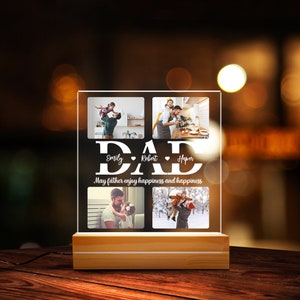 Personalized Photo Father's Day Night Light, Custom Love You Dad Night ...