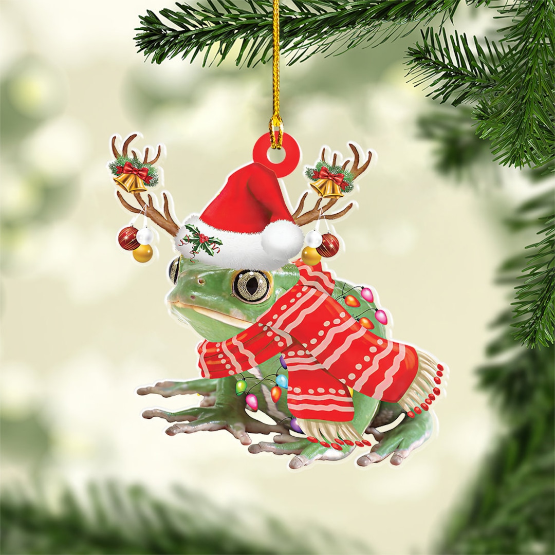 Frog Reindeer Christmas Light Ornament, Christmas Tree Decor, Loved ...