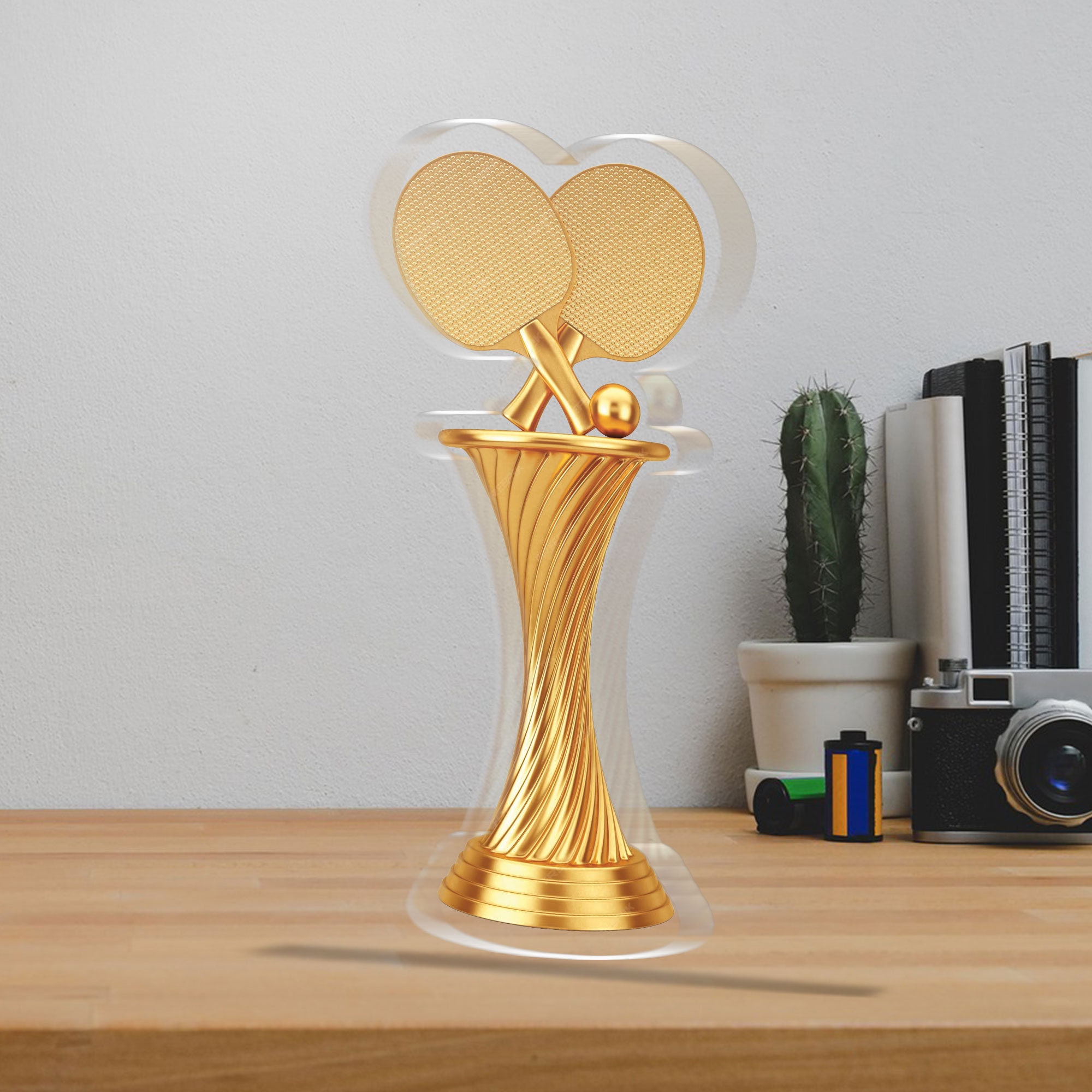 Personalized Golden Tennis Rackets Ball Trophy Acrylic Plaque - Etsy