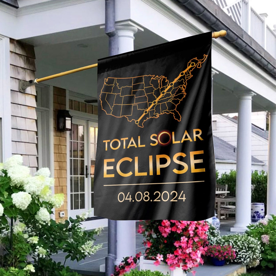 Total Solar Eclipse 2024 Flag, April 8th 2024 Flag, Astronomy Flag Gift ...