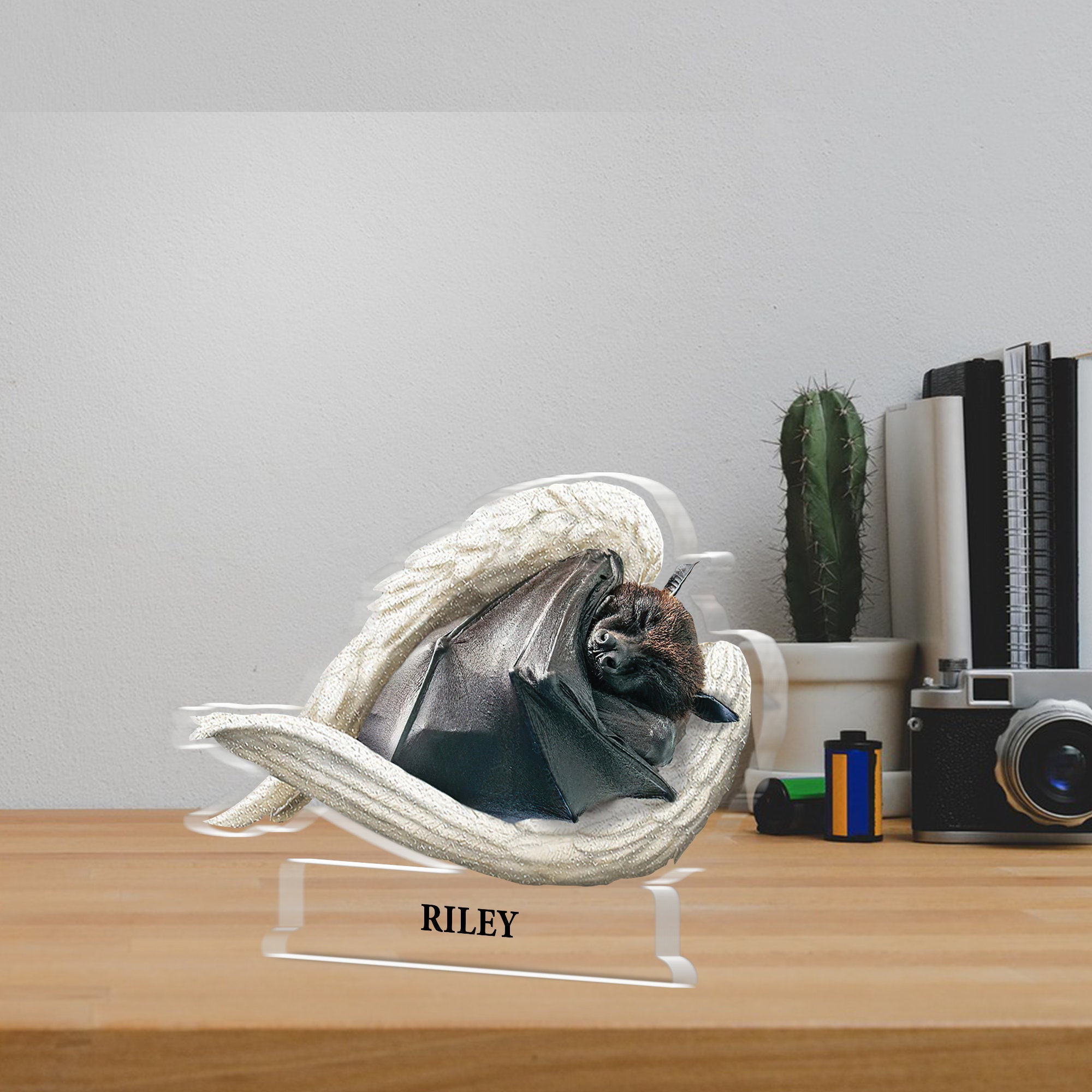 Personalized Bat Angel Wings Acrylic Plaque Bat Acrylic - Etsy