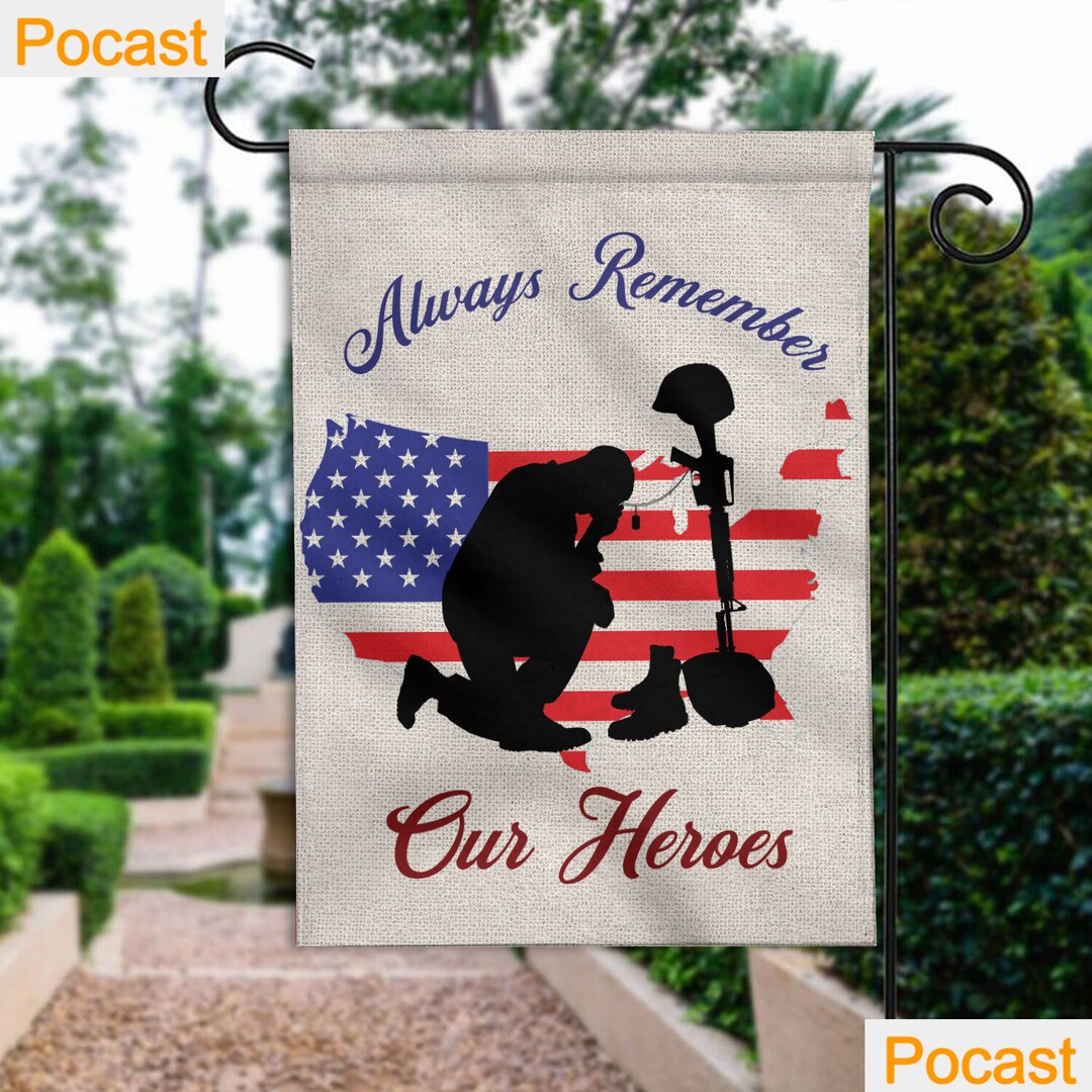 Memorial Day Garden Flag, Remember Our Heroes Double Sided Yard Outdoor ...