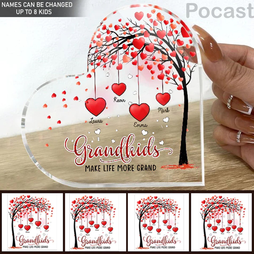 Personalized Grandkids Make Life More Grand Heart Shape - Etsy