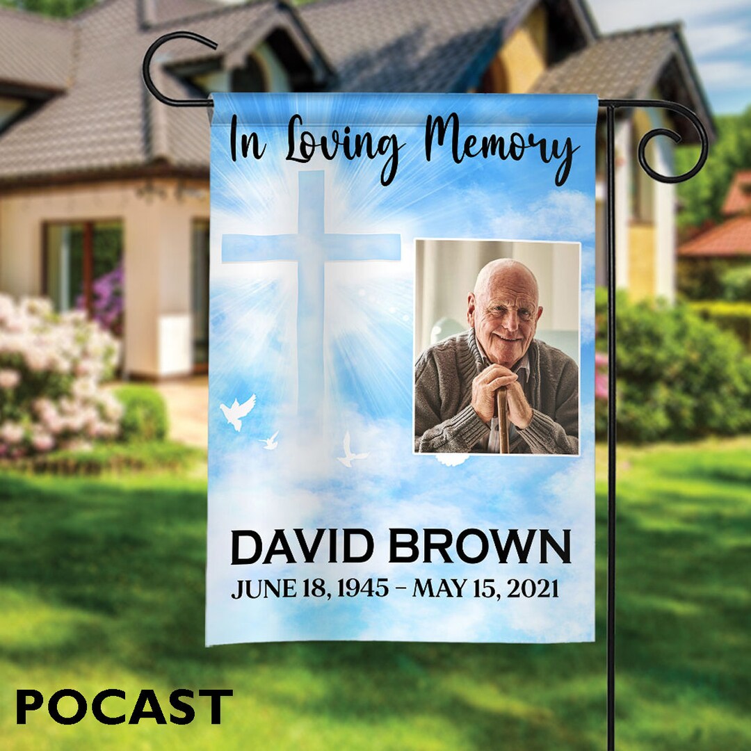 Personalized Memorial Flag, Custom Photo in Loving Memory Flag ...