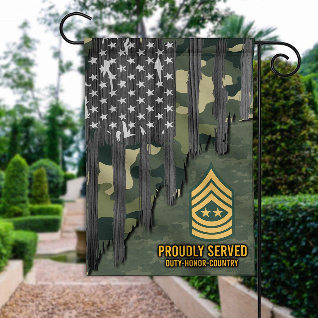 Personalized Veteran Flag, Custom Rank Soldier Flag, Memorial Day Flag ...