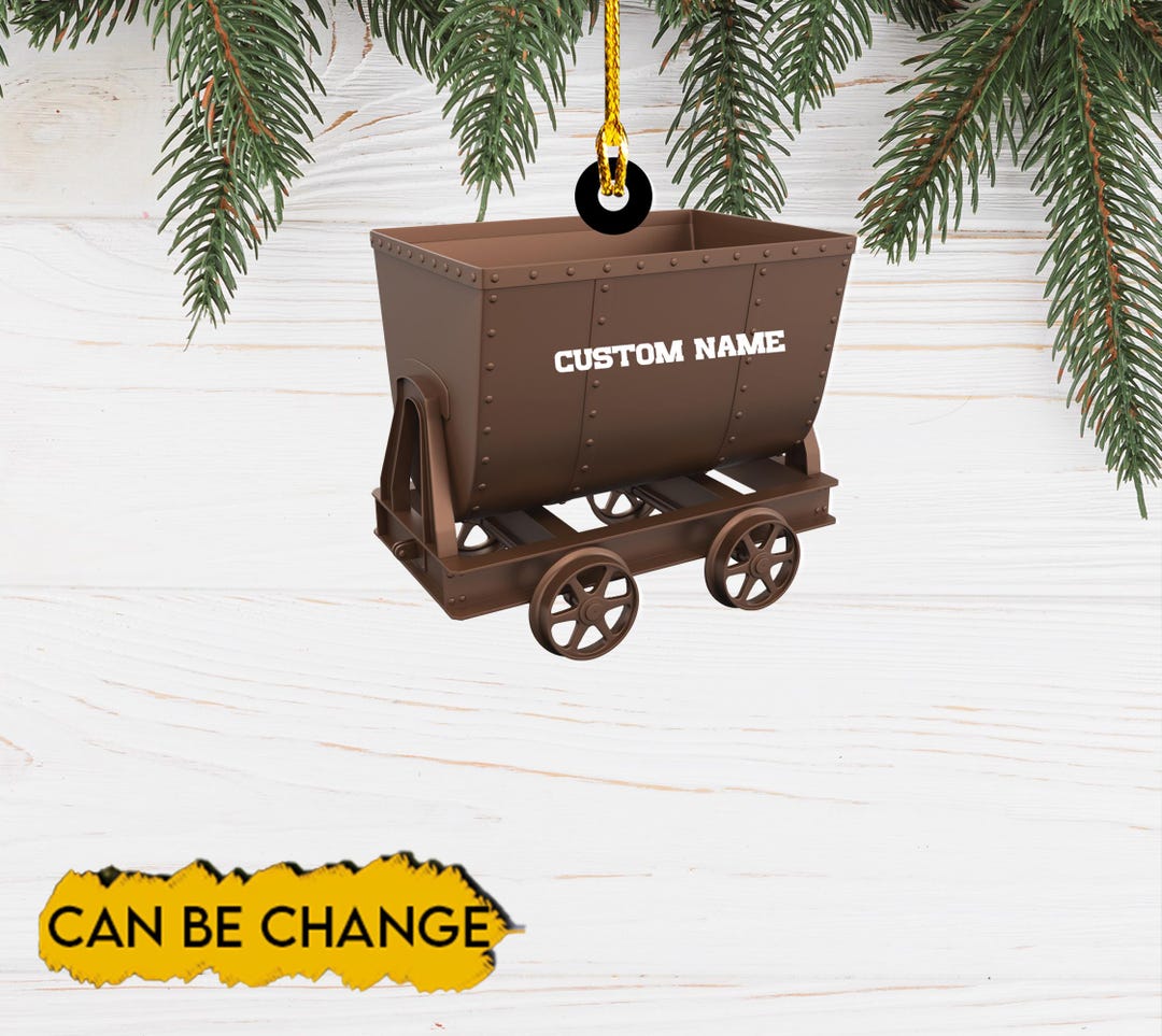 Personalized Mining Cart Ornament, Mining Cart Car Ornament, Mining ...