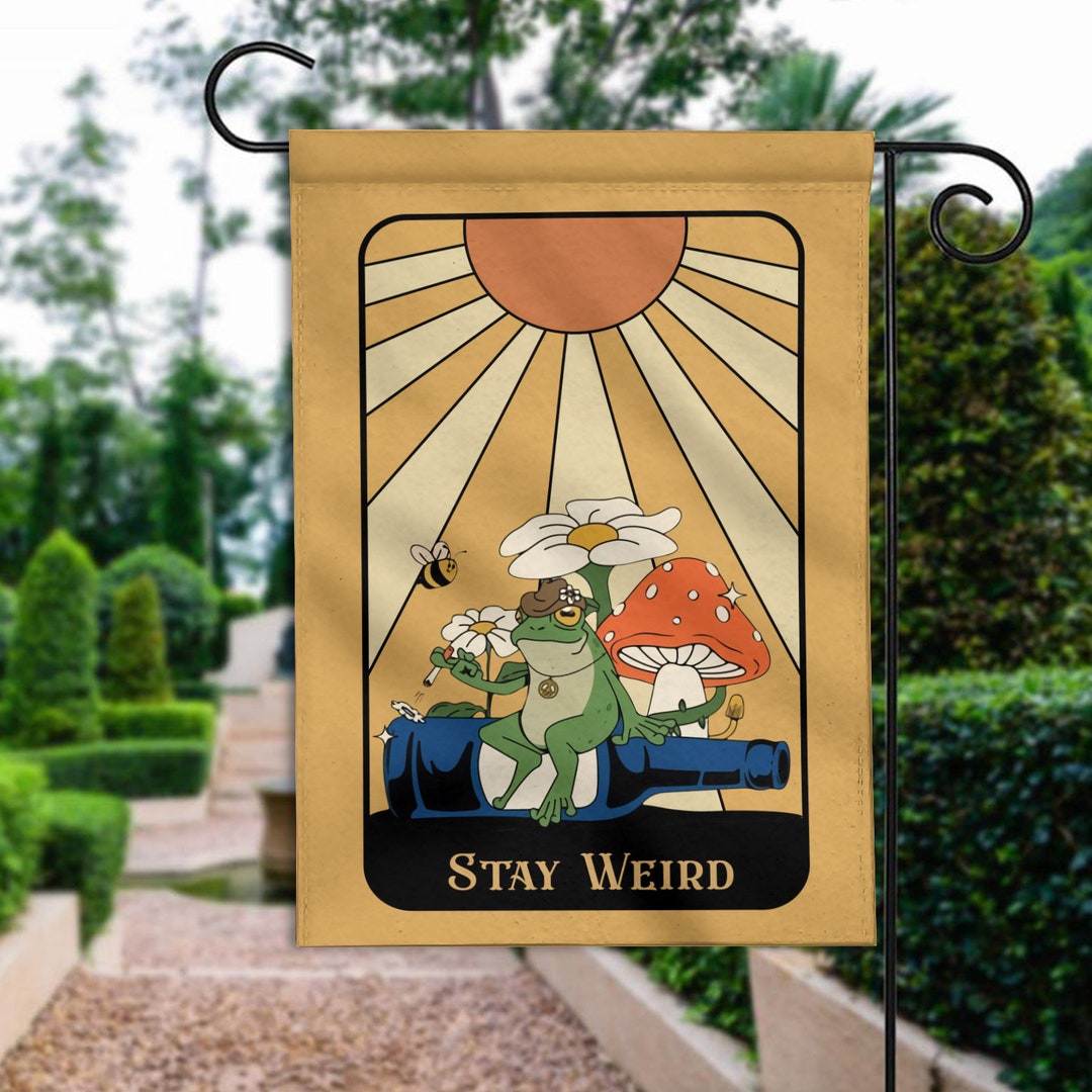 Retro Frog Stay Weird Flag, Retro Frog Flag, Funny Frog Flag, Retro ...