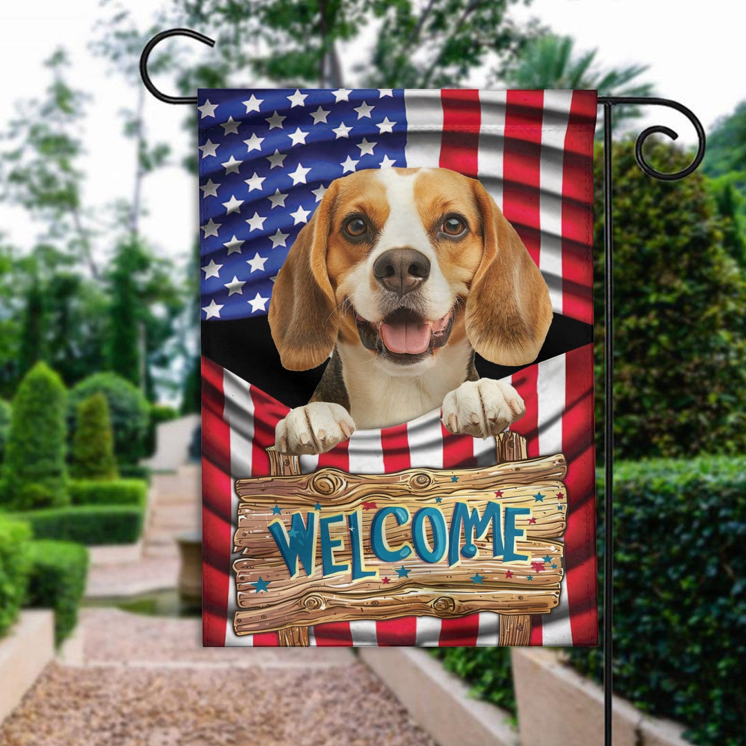 Beagle Dog 4th July Flag Flag, Beagle Dog Happy Independence Day Flag ...