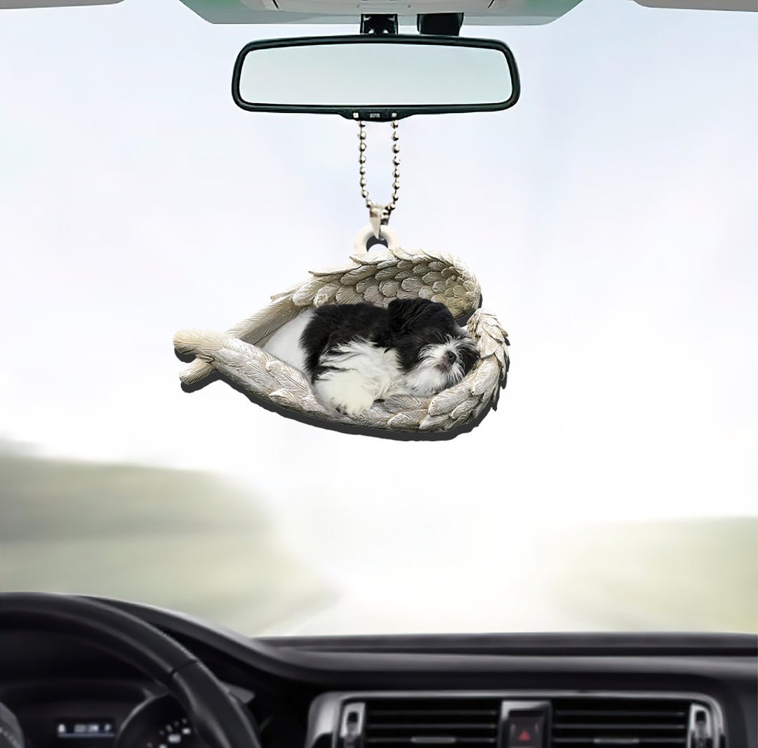 Shih Tzu Dog Angel Wings Car Ornament, Shih Tzu Dog Christmas Ornament ...