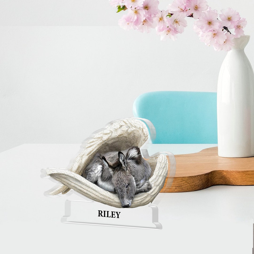 Personalized Donkey Angel Wings Acrylic Plaque, Donkey Acrylic Keepsake ...
